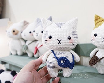 PATRÓN GRATIS Llavero de Gato Amigurumi paso a paso - Crochetisimo