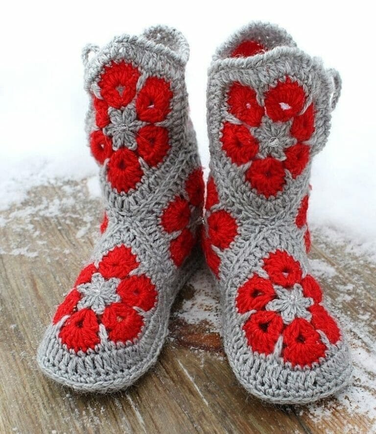 PATRÓN GRATIS Botas de Flores Africanas en Crochet - Crochetisimo