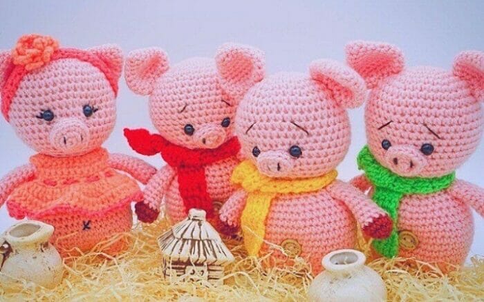 PATRÓN GRATIS Pequeños Cerditos Juguete Amigurumi - Crochetisimo