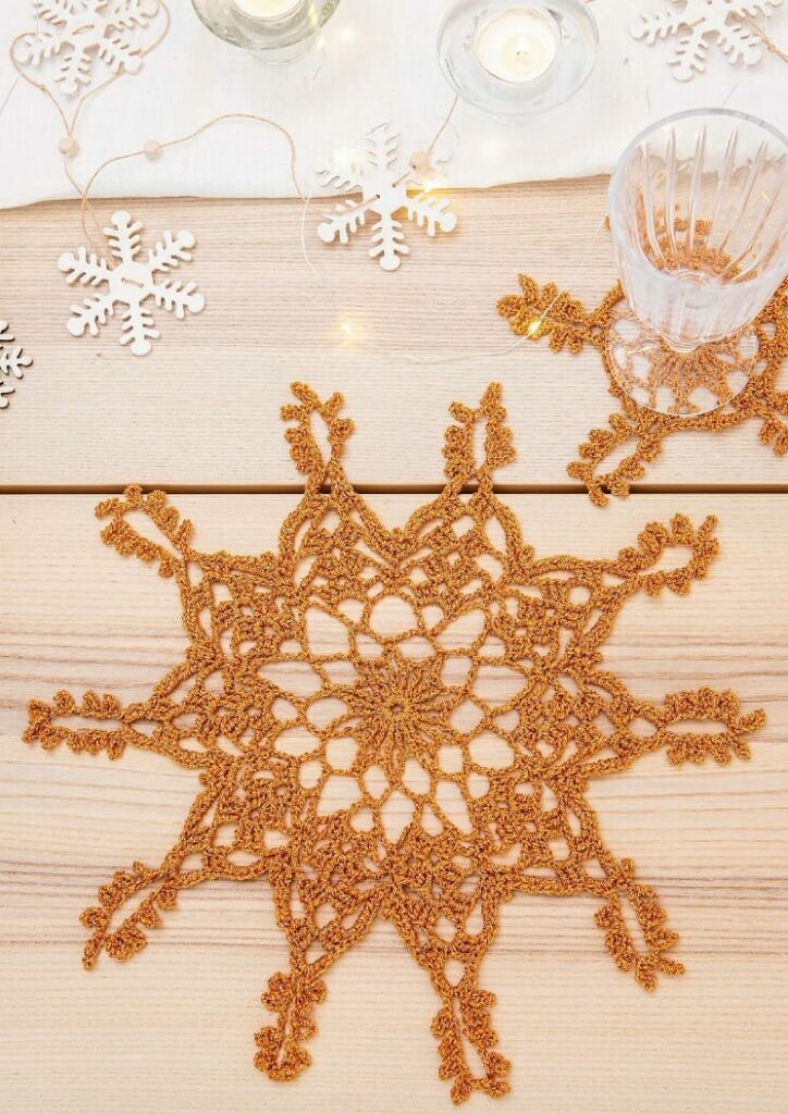 PATRÓN GRATIS Individual y Posa-vasos Polvo de Estrella a Crochet ...