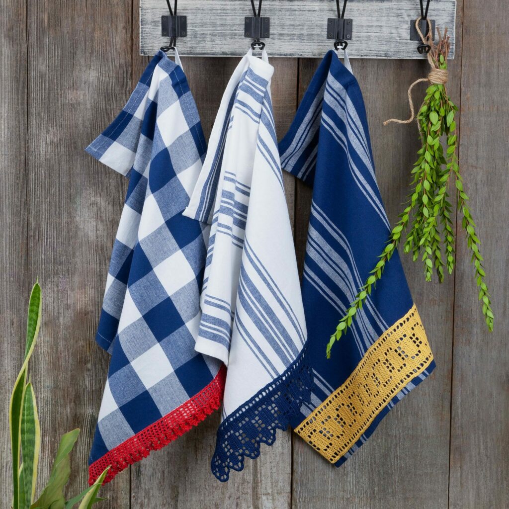 PATRÓN GRATIS Paños de Tela con Puntillas a Crochet - Crochetisimo