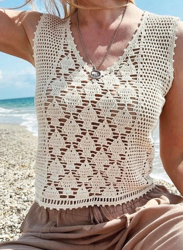 Top Sol y Arena en Crochet PATRON GRATIS - Crochetisimo