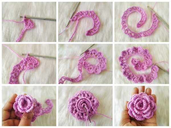 Técnica Sencilla para Rosas Patrón en Crochet Gratis