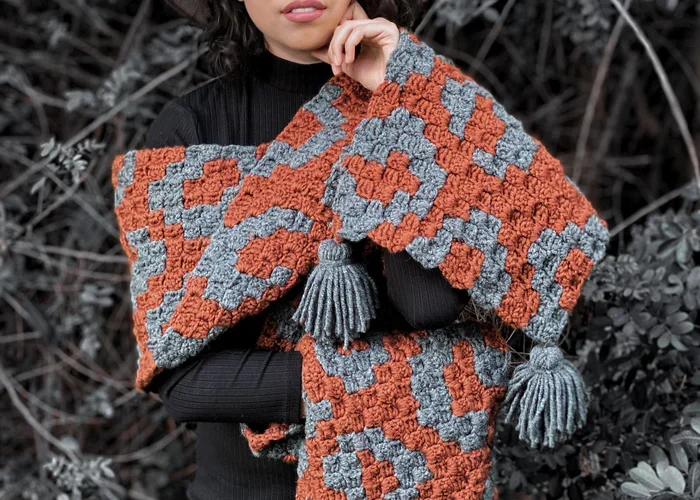 Bufanda Ocelote Patrón en Crochet Gratis