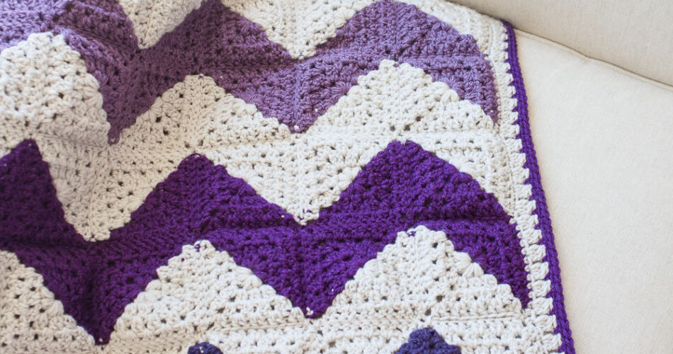 Manta Granny Chevron Patrón en Crochet Gratis