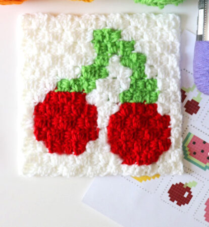 Patrón Gratis Granny Cherry C2C en Crochet