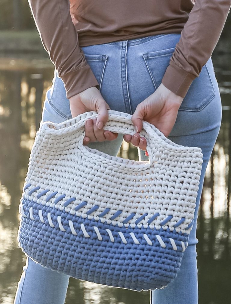 Bolsa De Trapillo A Crochet Elegante Y Versátil Patrón Gratis