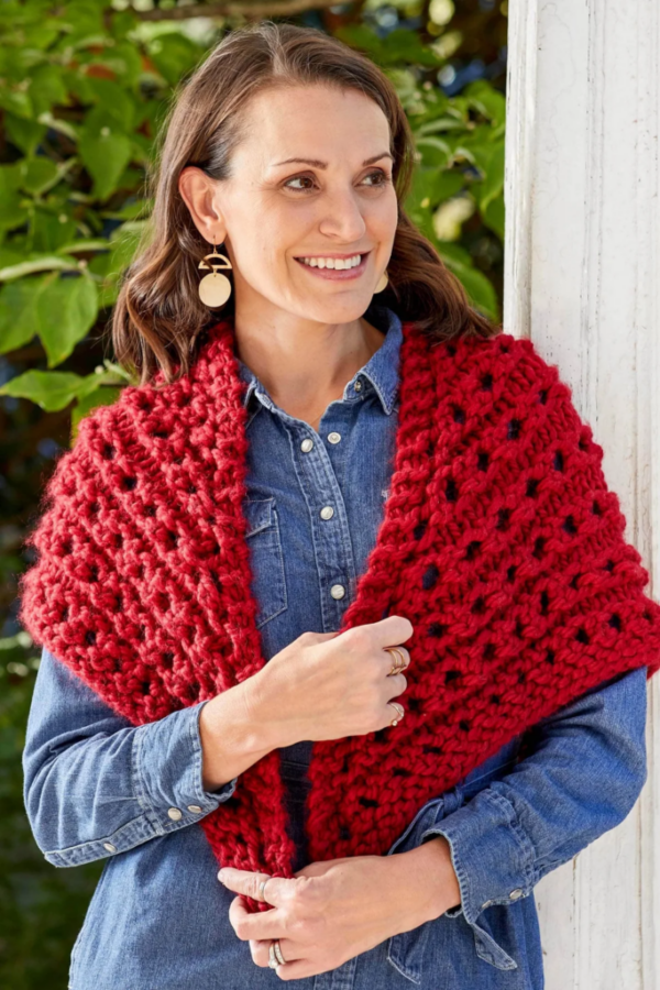 Chal Rectangular Para Principiantes a Crochet Patrón Gratis - Crochetisimo
